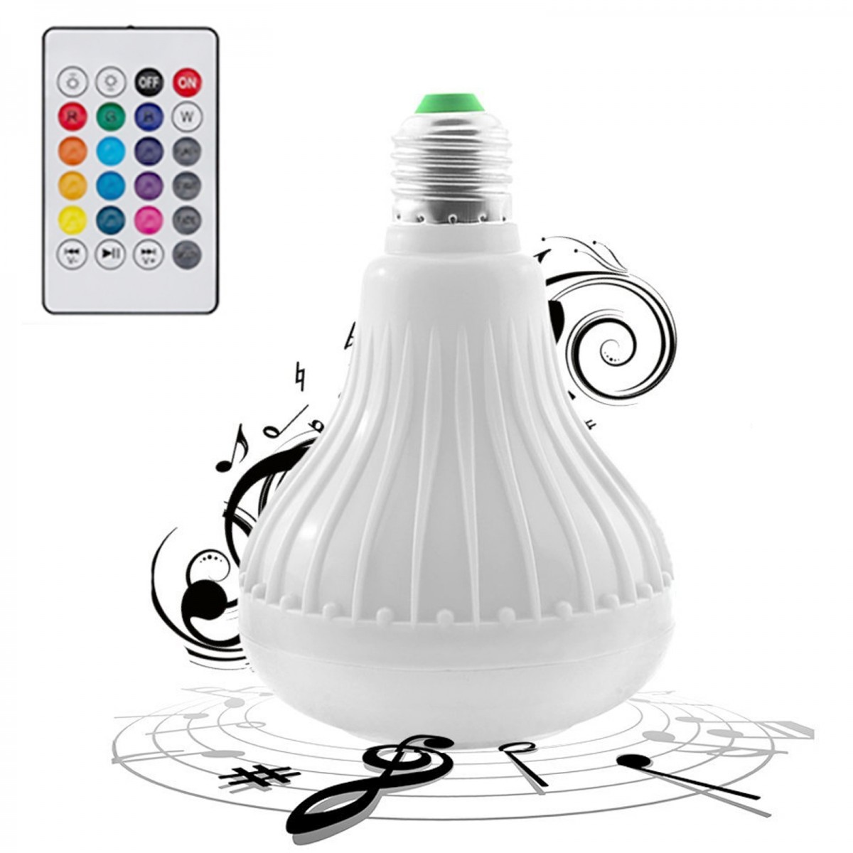 Bombilla Led B22 E27 RGB con Mando | Bluetooth | Altavoz Inalambr...