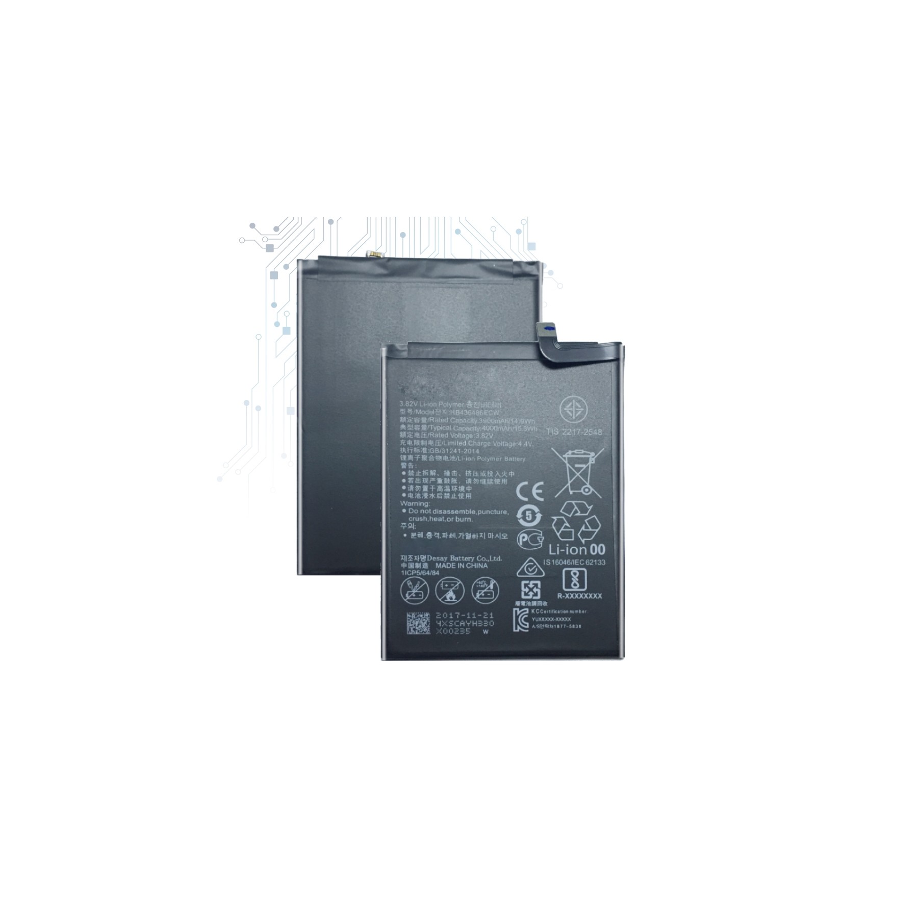 Battery For Huawei P20 Pro, Part Number: HB436486ECW